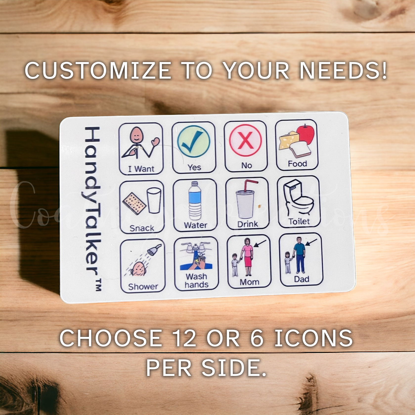 HandyTalker® Custom Wallet Sized AAC picture communication card ...